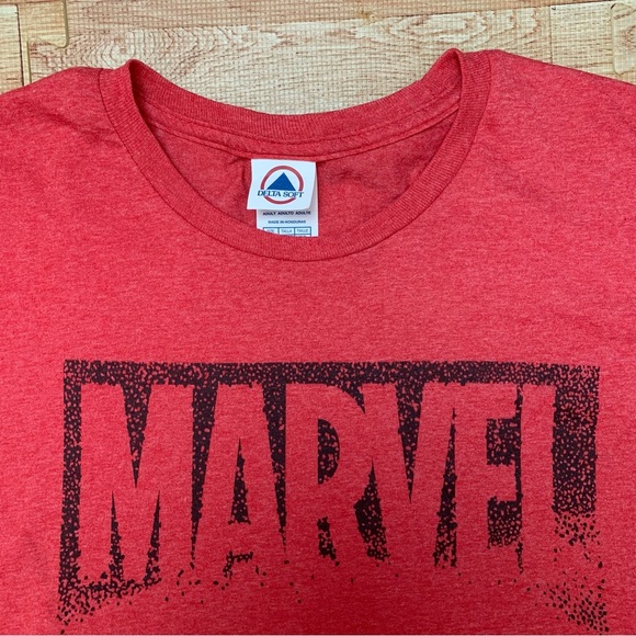 Marvel | Shirts | Vintage Marvel Logo Shirt Red Mens Xl Delta Soft ...